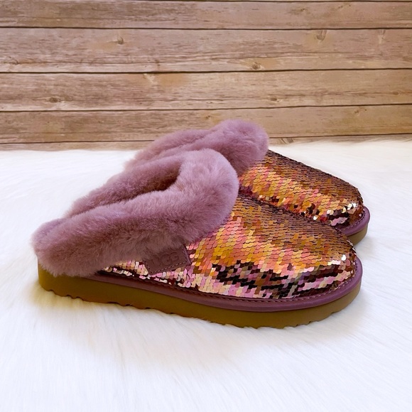 UGG | Shoes | Ugg Womens Cluggette Sequin Pink Slippers | Poshmark